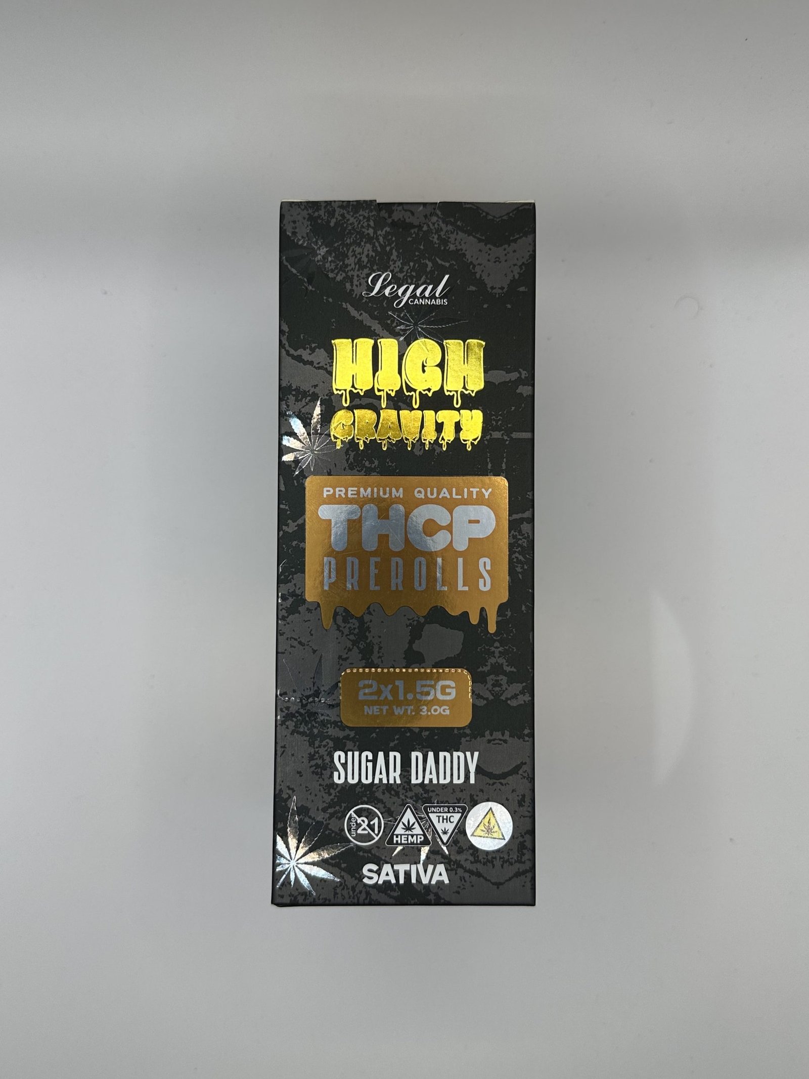 High Gravity THCP Sugar Daddy Sativa Pre-rolls 2×1.5G 10CT – Elisa Wholsale