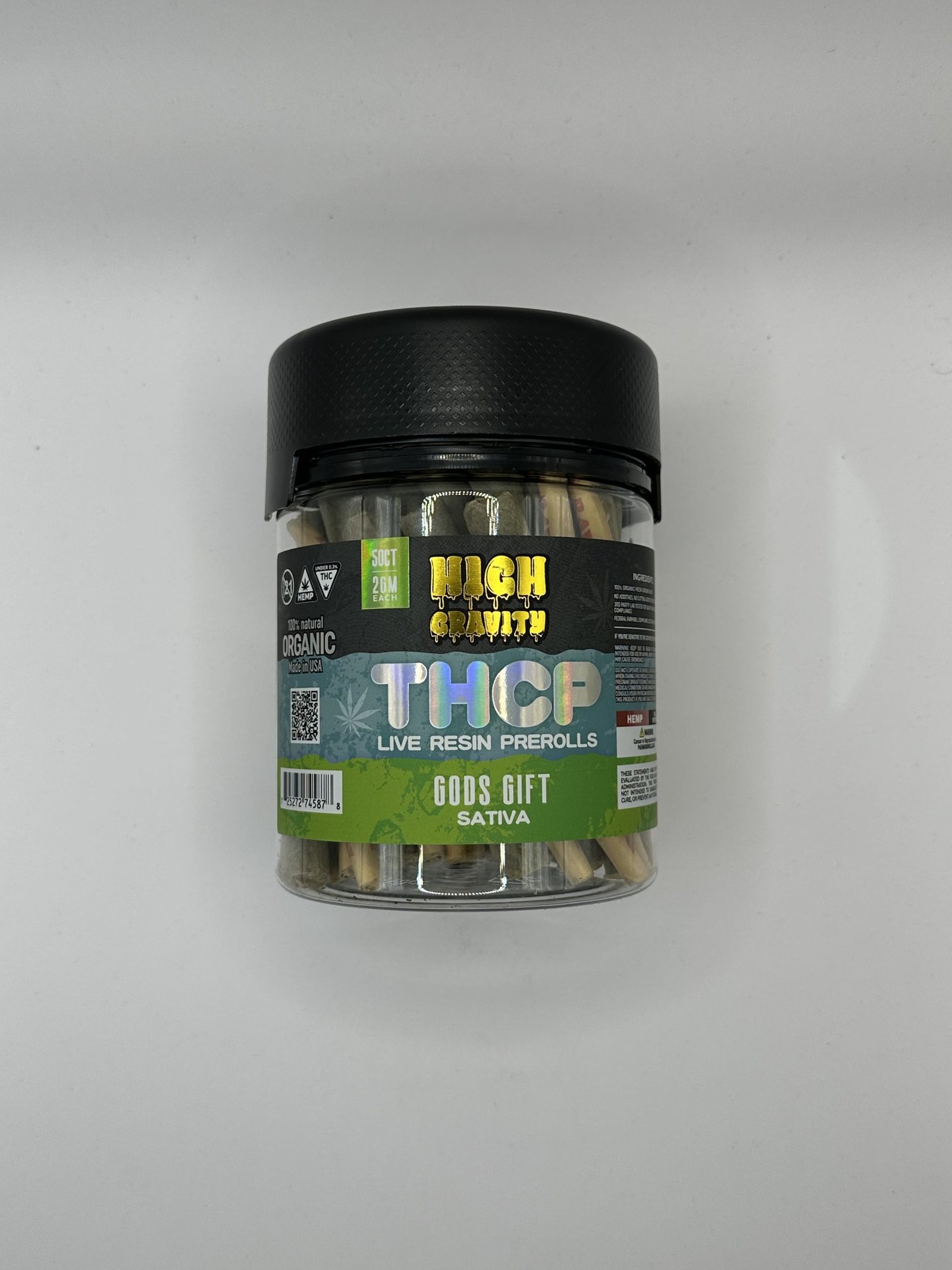 High Gravity THCP Gods Gift sativa Pre-rolls 2G Each 50CT – Elisa Wholsale