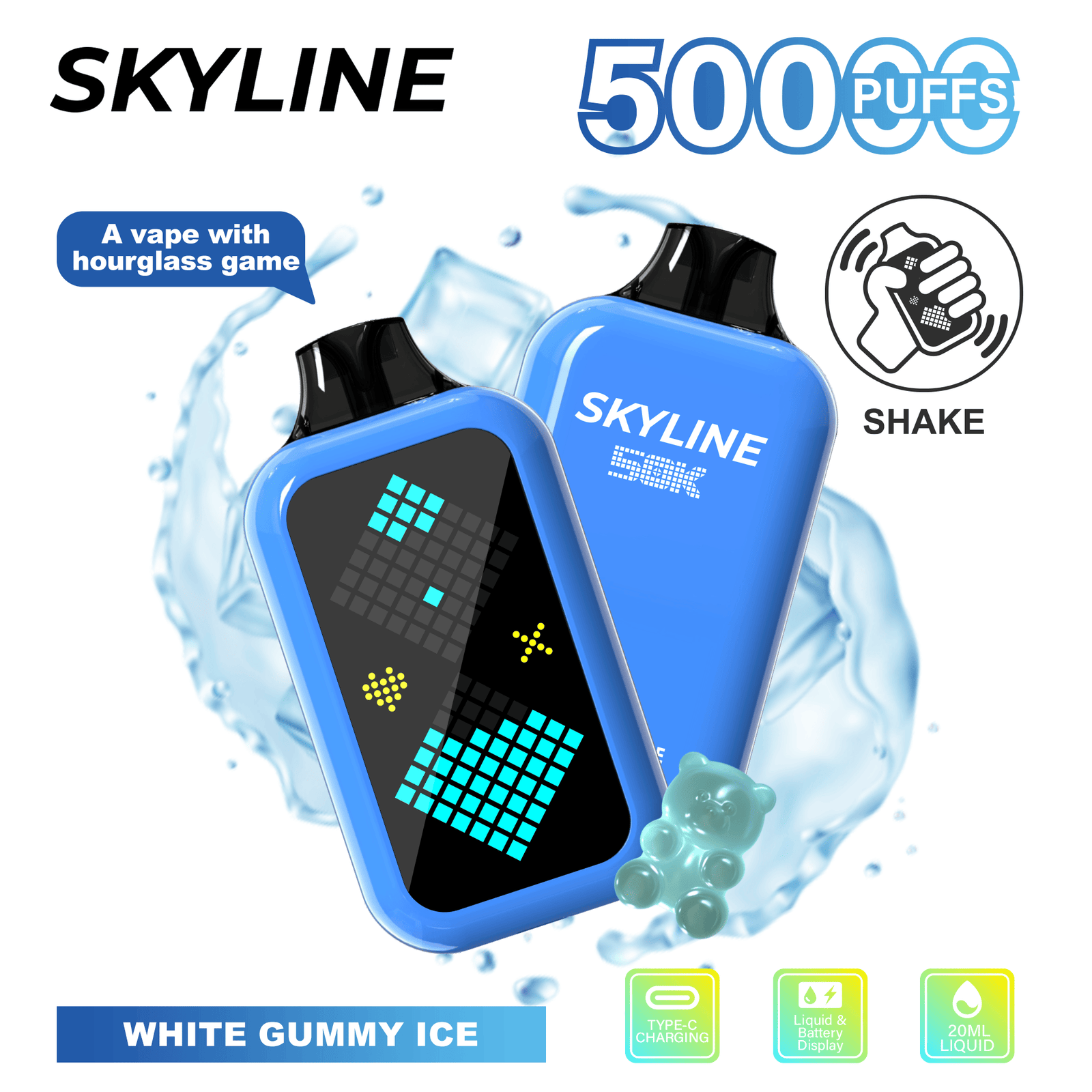 Skyline White Gummy Ice 50K/10CT – Elisa Wholsale